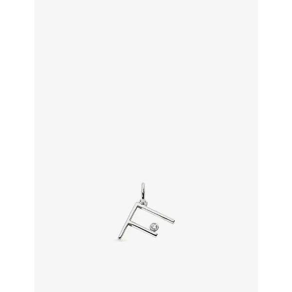 Monica Vinader Initial F Solitaire Lab-grown Diamond And Sterling Pendant - Silver