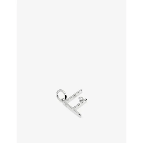 Monica Vinader Initial F Solitaire Lab-grown Diamond And Sterling Pendant - Silver
