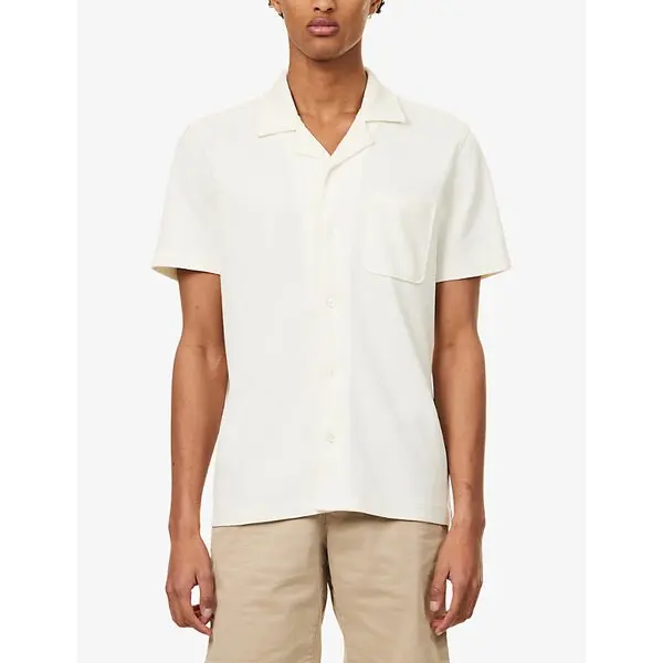 Paige Oliver Ribbed Short-sleeved Cotton Shirt