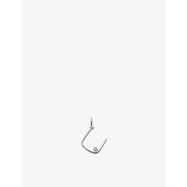 Monica Vinader Solitaire Diamond Initial U Pendant - Silver
