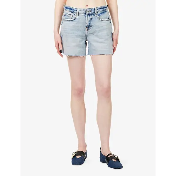 7 For All Mankind Monroe Mid-rise Long Denim Shorts