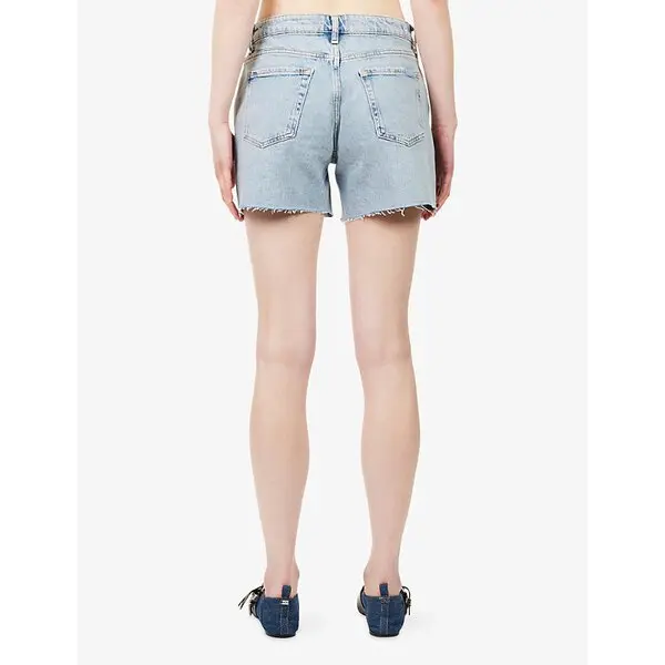 7 For All Mankind Monroe Mid-rise Long Denim Shorts