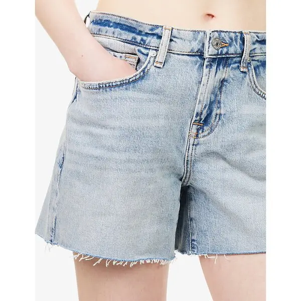 7 For All Mankind Monroe Mid-rise Long Denim Shorts