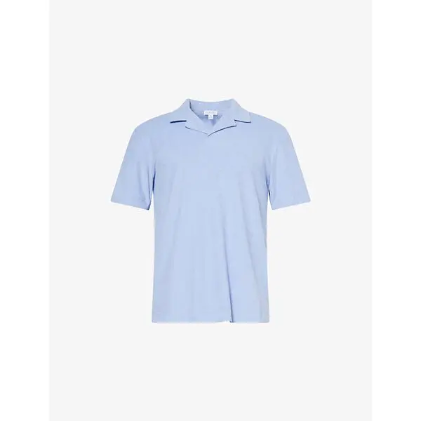Sunspel Towelling Cotton Polo Shirt - Sky26