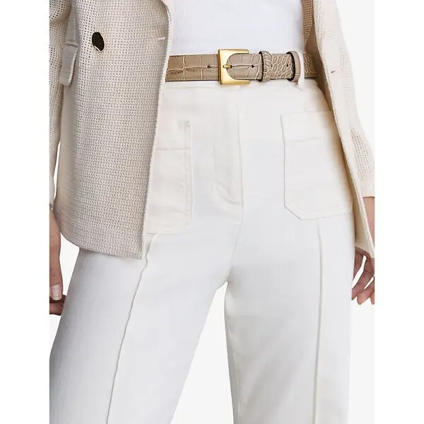 REISS Belinda Mock-croc Leather Belt