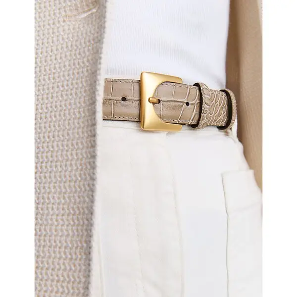 REISS Belinda Mock-croc Leather Belt