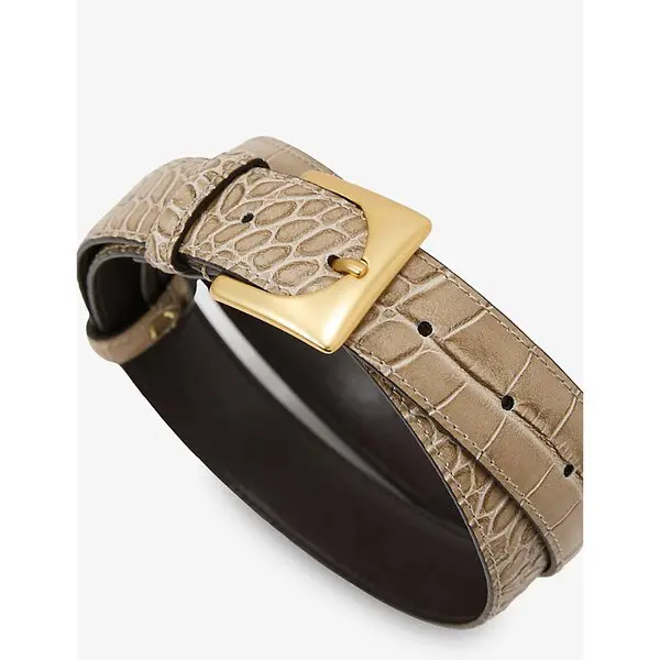 REISS Belinda Mock-croc Leather Belt