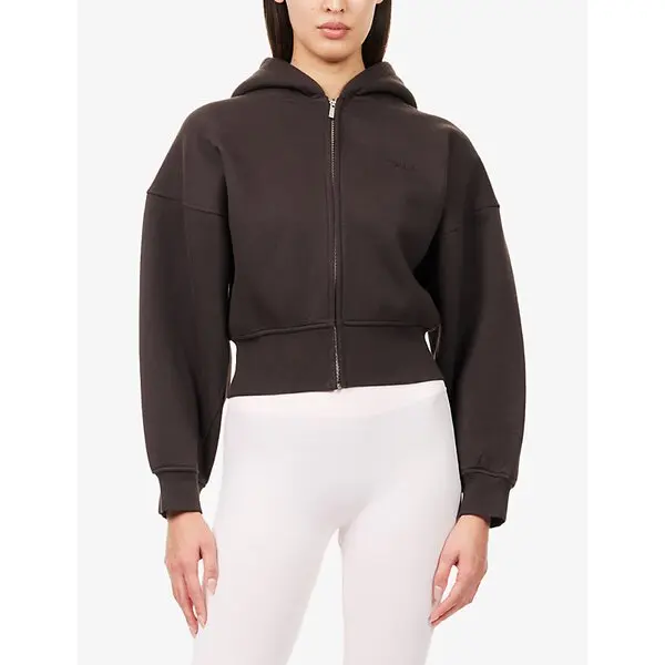 TALA Cotton-blend Zip-through Hoodie - Americano