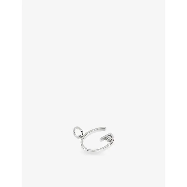Monica Vinader Initial G Solitaire Lab-grown Diamond And Sterling Pendant