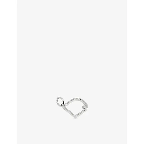 Monica Vinader Initial D Solitaire Lab-grown Diamond And Sterling Pendant Charm - Silver