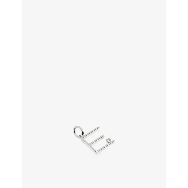 Monica Vinader Initial E Solitaire Lab-grown Diamond And Sterling Pendant Charm - Silver