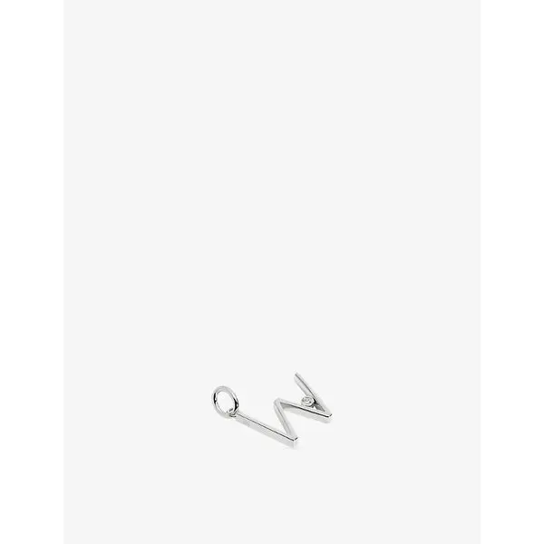 Monica Vinader Solitaire Diamond Initial Pendant - Silver