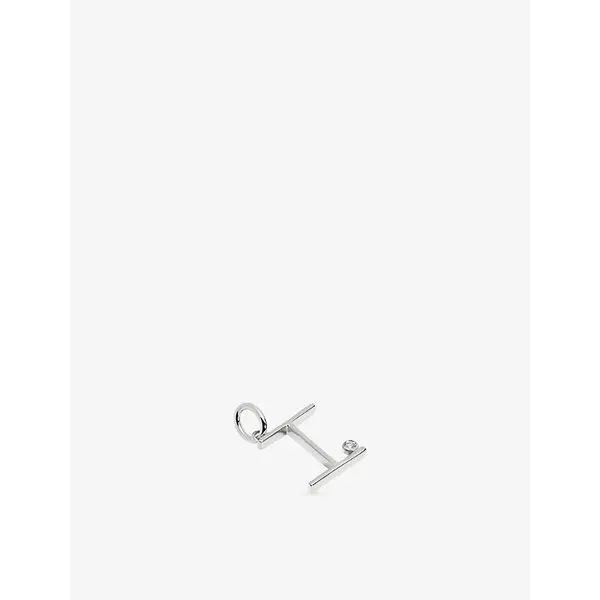 Monica Vinader Initial 'i' Solitaire Lab-grown Diamond And Sterling Pendant Charm - Silver