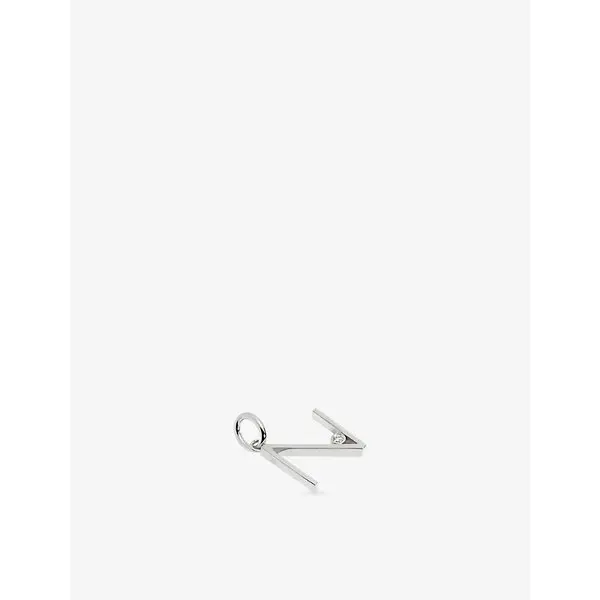 Monica Vinader Initial N Solitaire Lab-grown Diamond And Sterling Pendant Charm - Silver