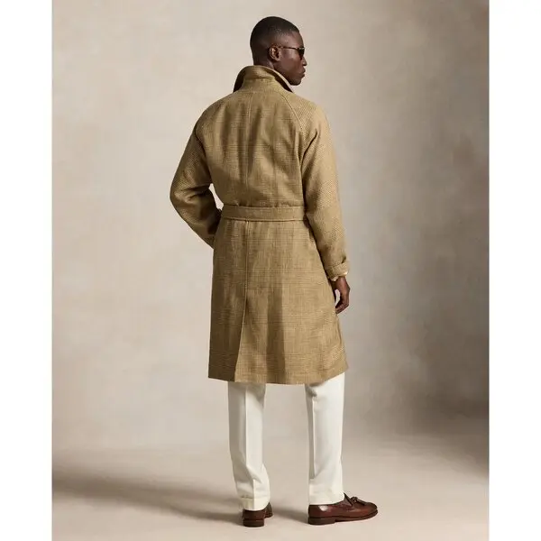 Ralph Lauren Glen Plaid Summer Tweed Balmacaan Coat