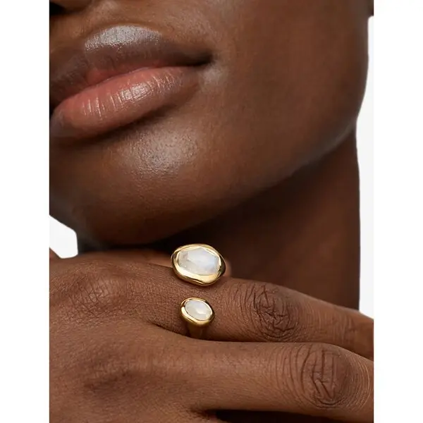 Monica Vinader Odyssey Moonstone Vermeil Ring - Gold
