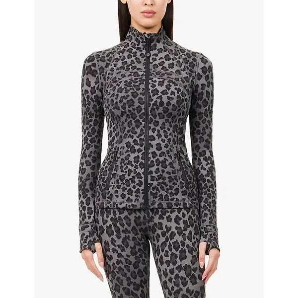 Lululemon Define Nulu High-neck Stretch-woven Jacket - True Leopard Black Multi