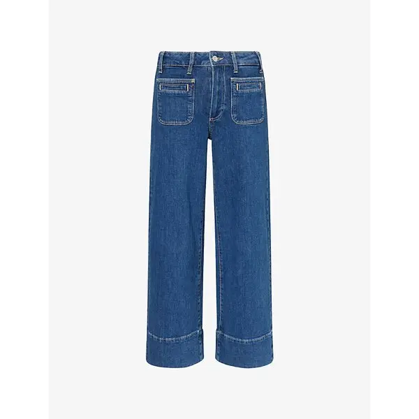 Paige Anessa High-rise Wide-leg Denim Jeans - Navigator