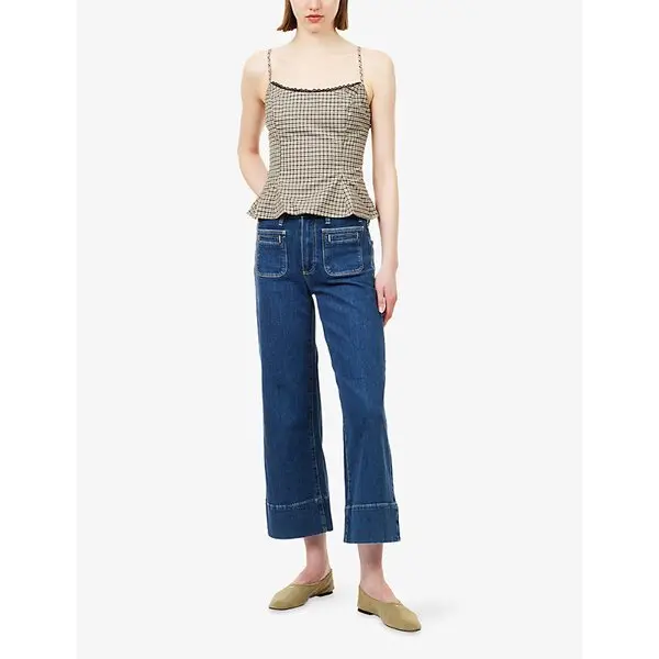 Paige Anessa High-rise Wide-leg Denim Jeans - Navigator