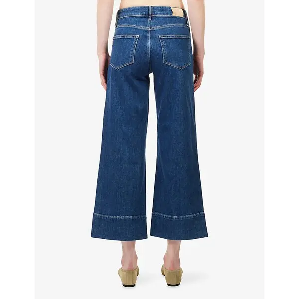 Paige Anessa High-rise Wide-leg Denim Jeans - Navigator