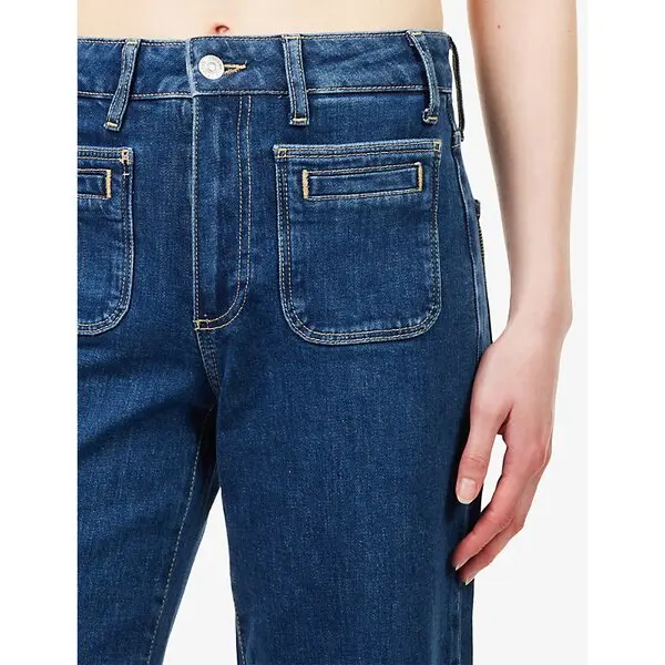 Paige Anessa High-rise Wide-leg Denim Jeans - Navigator