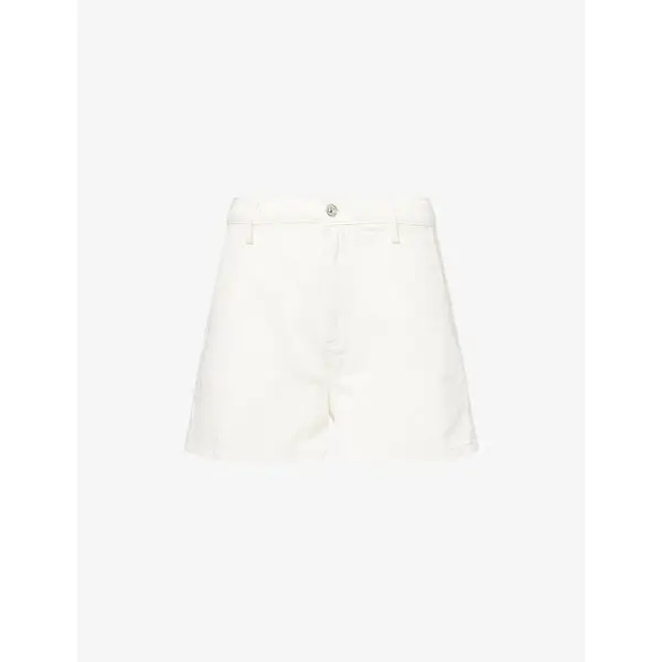 7 For All Mankind High-rise Cotton-linen Blend Shorts - Linen Ostuni