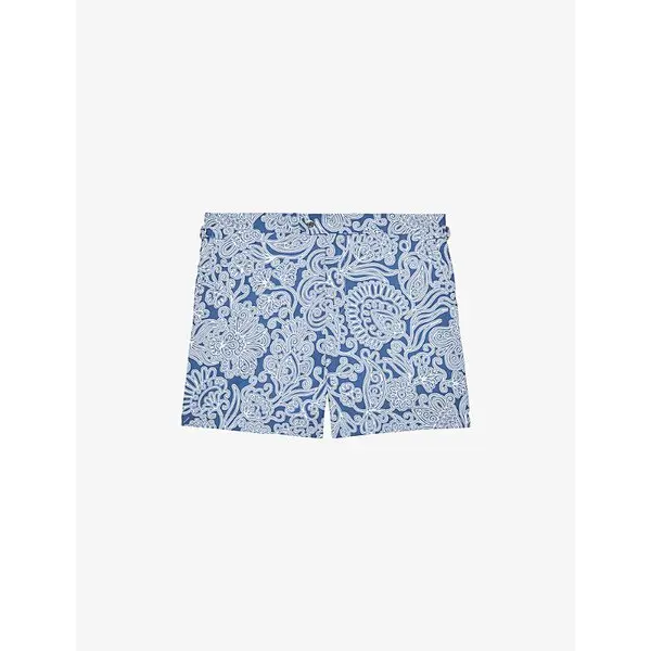 REISS Paisley-print Swim Shorts - Airforce Blue
