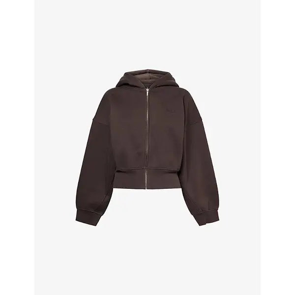TALA Cocoon Zip-through Cotton-blend Hoody - Americano