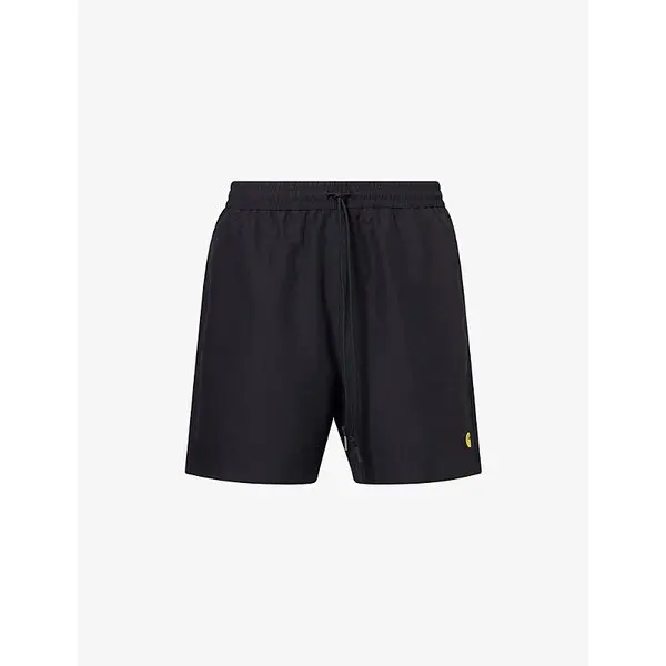 Carhartt Work In Progress Chase Logo-embroidered Swimming Trunks - Black / Gold