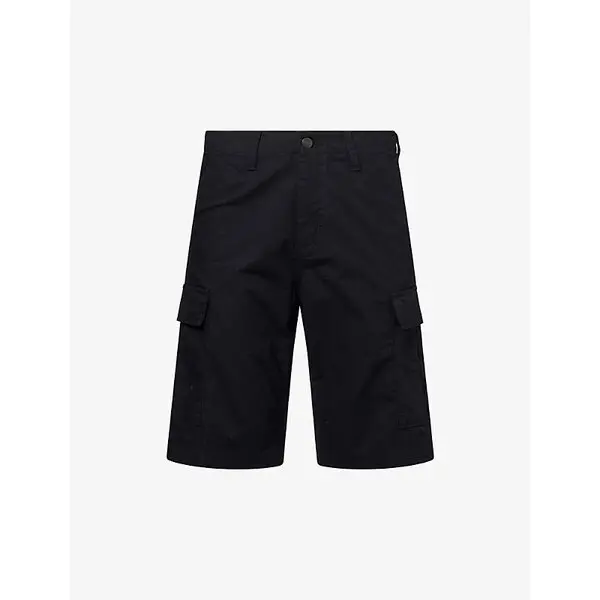 Carhartt Work In Progress Regular-fit Cargo Cotton Shorts - Black