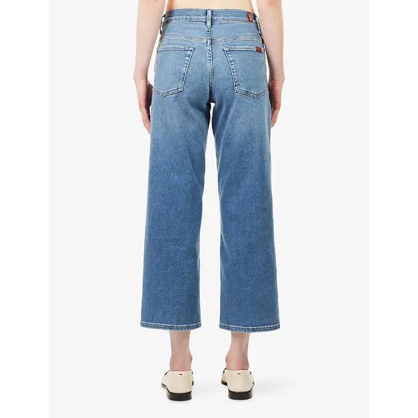 7 For All Mankind Stovepipe Straight-leg Stretch-denim Jeans - Oceanstone