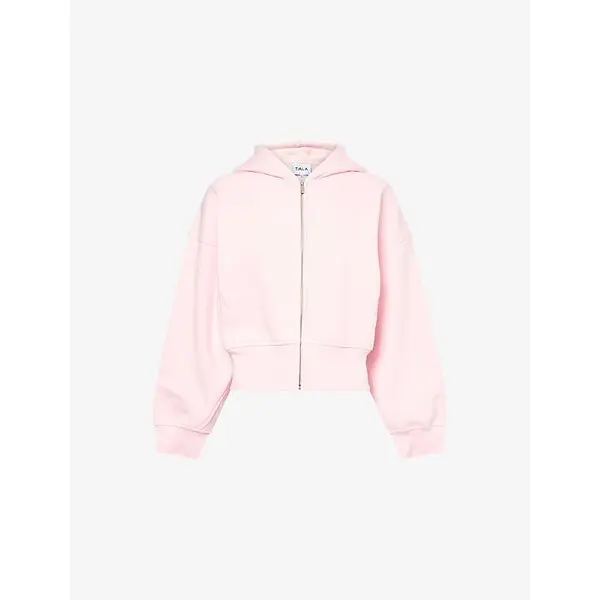 TALA Cocoon Zip-through Cotton-blend Hoody - Ballet Pink