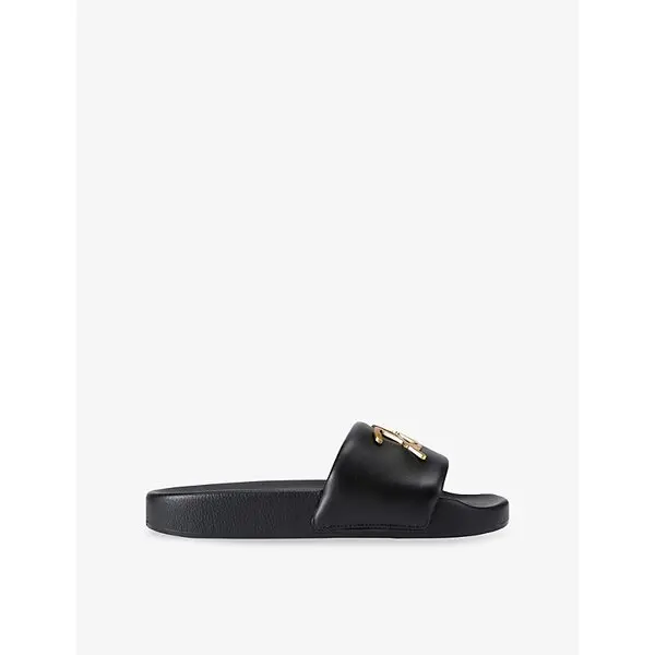 Kurt Geiger Meena Kurt Faux-leather Slides - Black
