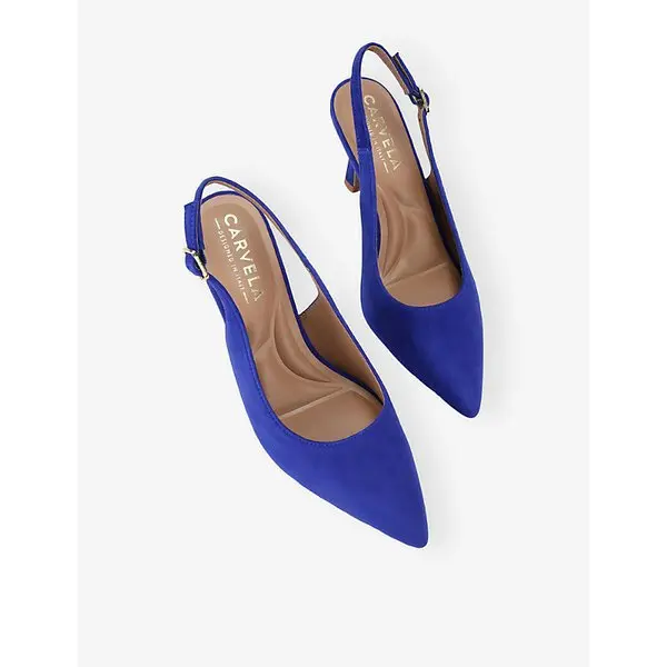 Carvela Heeled Suede Slingback Courts - Blue