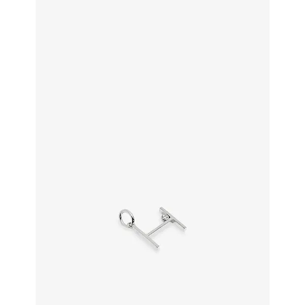 Monica Vinader Initial H Solitaire Lab-grown Diamond And Sterling Pendant Charm - Silver