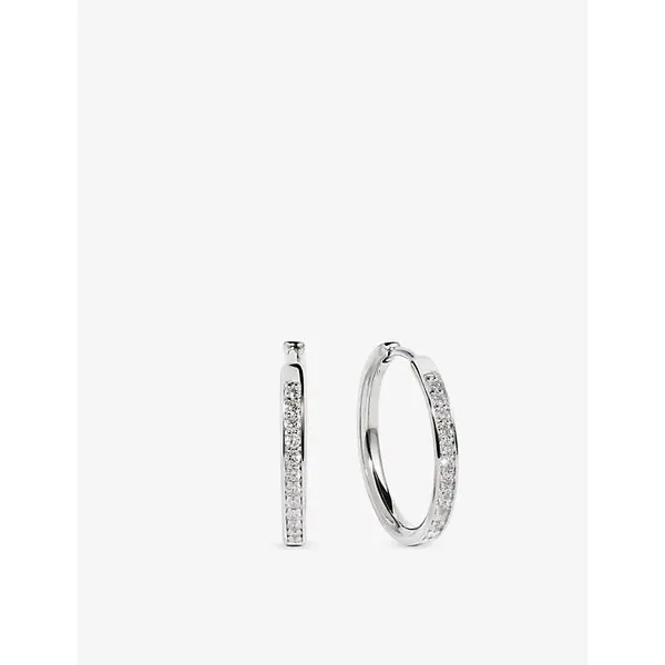 Monica Vinader Essential Small Diamond Hoop Earrings - Silver