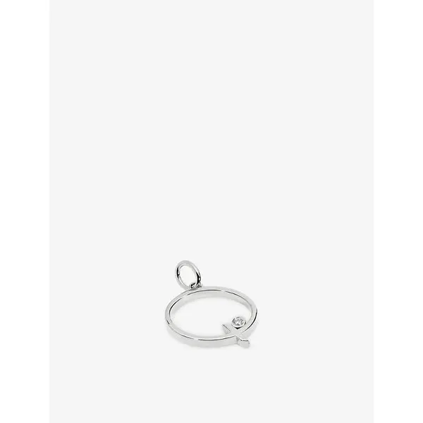 Monica Vinader Solitaire Diamond Initial P Pendant - Silver