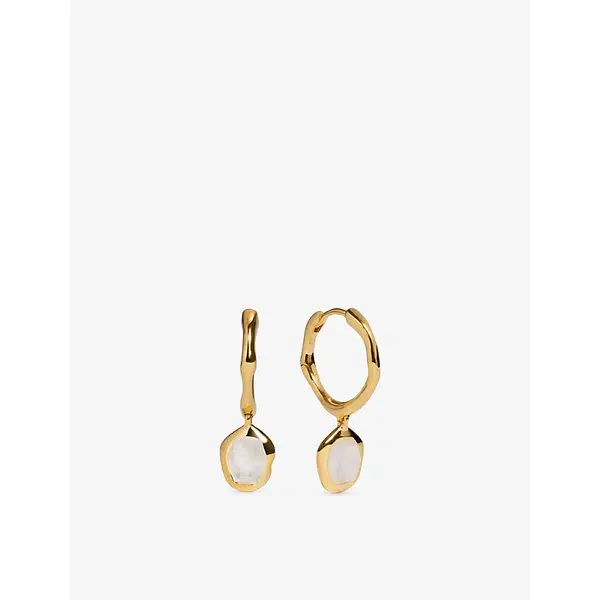 Monica Vinader Odyssey Gemstone Huggie Earrings - Gold