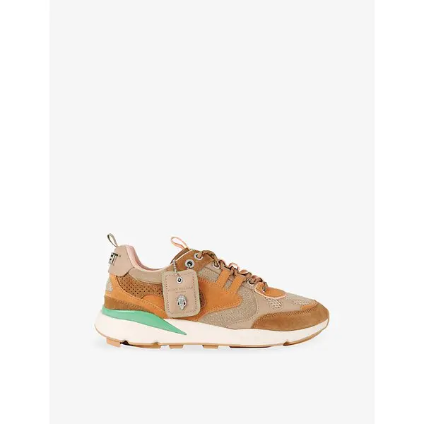Kurt Geiger Kurt Runner Suede Trainers - Tan Comb