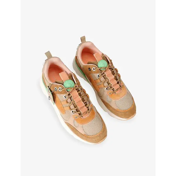 Kurt Geiger Kurt Runner Suede Trainers - Tan Comb