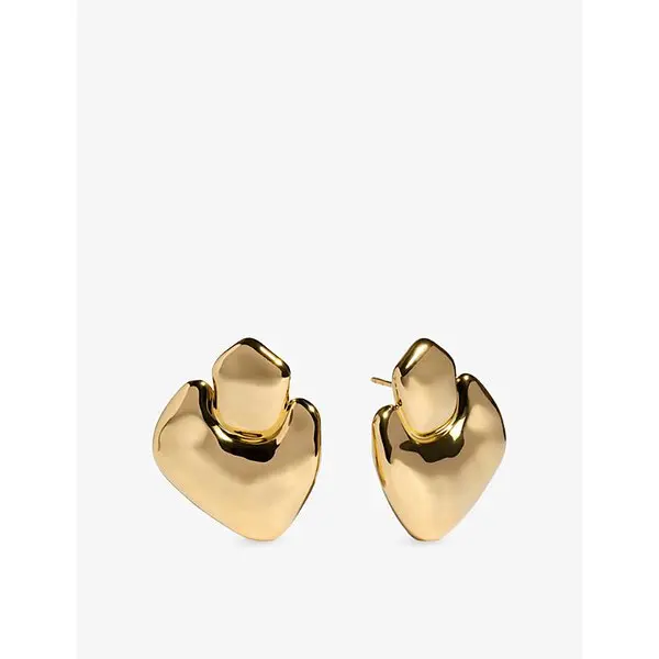 Monica Vinader Odyssey Bold 18ct Yellow Vermeil Stud Earrings - Gold