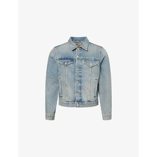 Emporio Armani Faded-wash Denim Jacket - Light Blue Denim