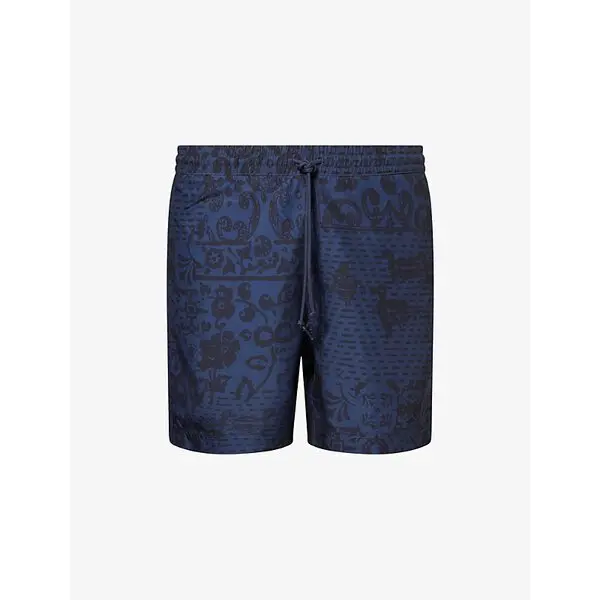 Carhartt Work In Progress Slater Floral Swim Trunks - Vestige Blue