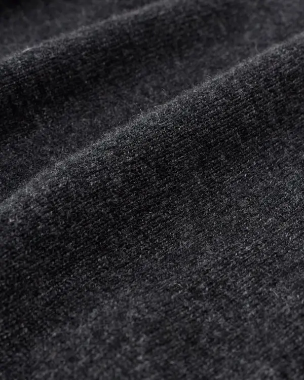 Quince 100% Mongolian Cashmere Johnny Collar Polo Sweater - Charcoal