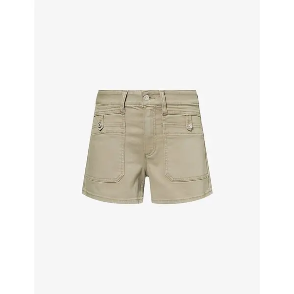 Paige Fallon Mid-rise Denim Shorts - Vintage Oak Moss