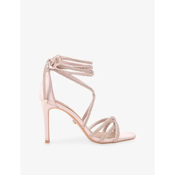 Carvela Paparazzi Satin Heeled Sandals - Blush