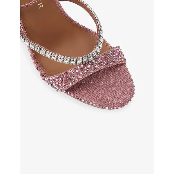 Kurt Geiger Crystal-embellished Woven Heeled Sandals