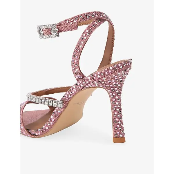 Kurt Geiger Crystal-embellished Woven Heeled Sandals