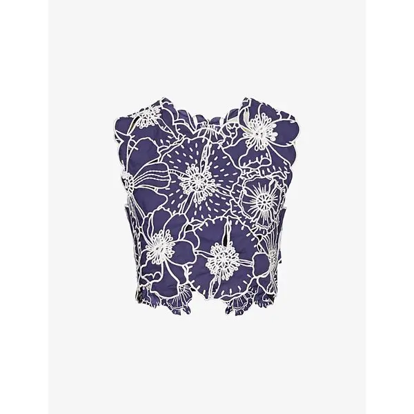 Farm Rio Richelieu Cotton Crop Top