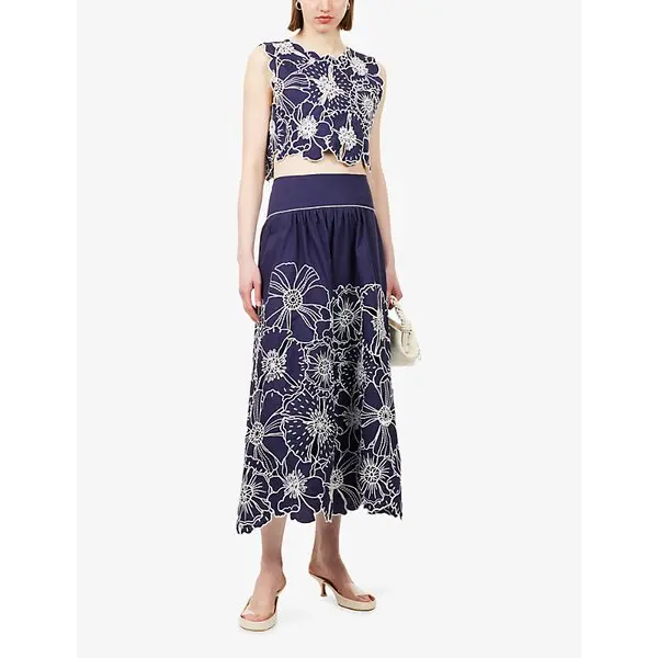 Farm Rio Richelieu Cotton Crop Top